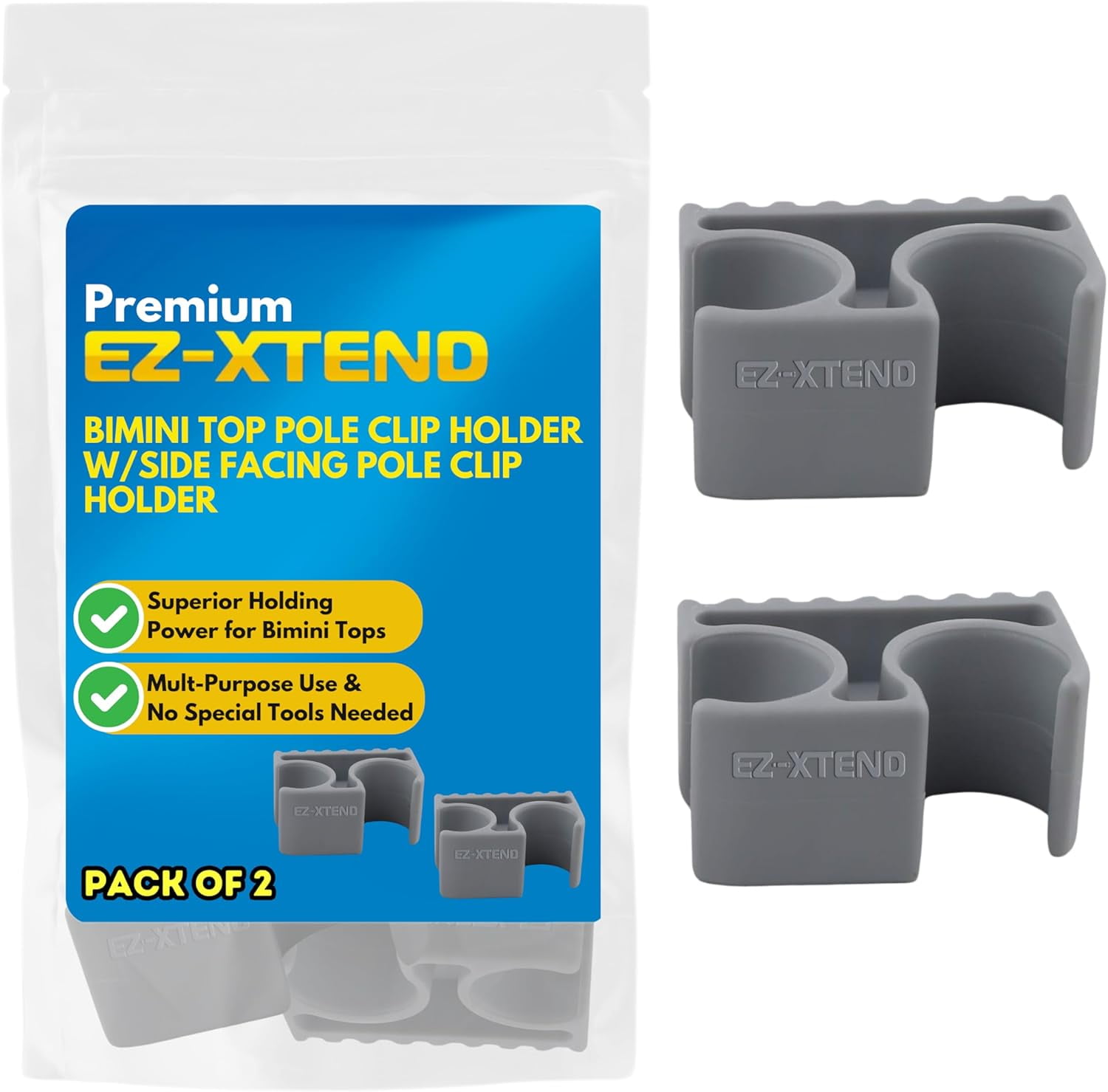 EZ-Xtend Bimini Top Hardware Bimini Top Pole Clips Holder w/Side Facing ...