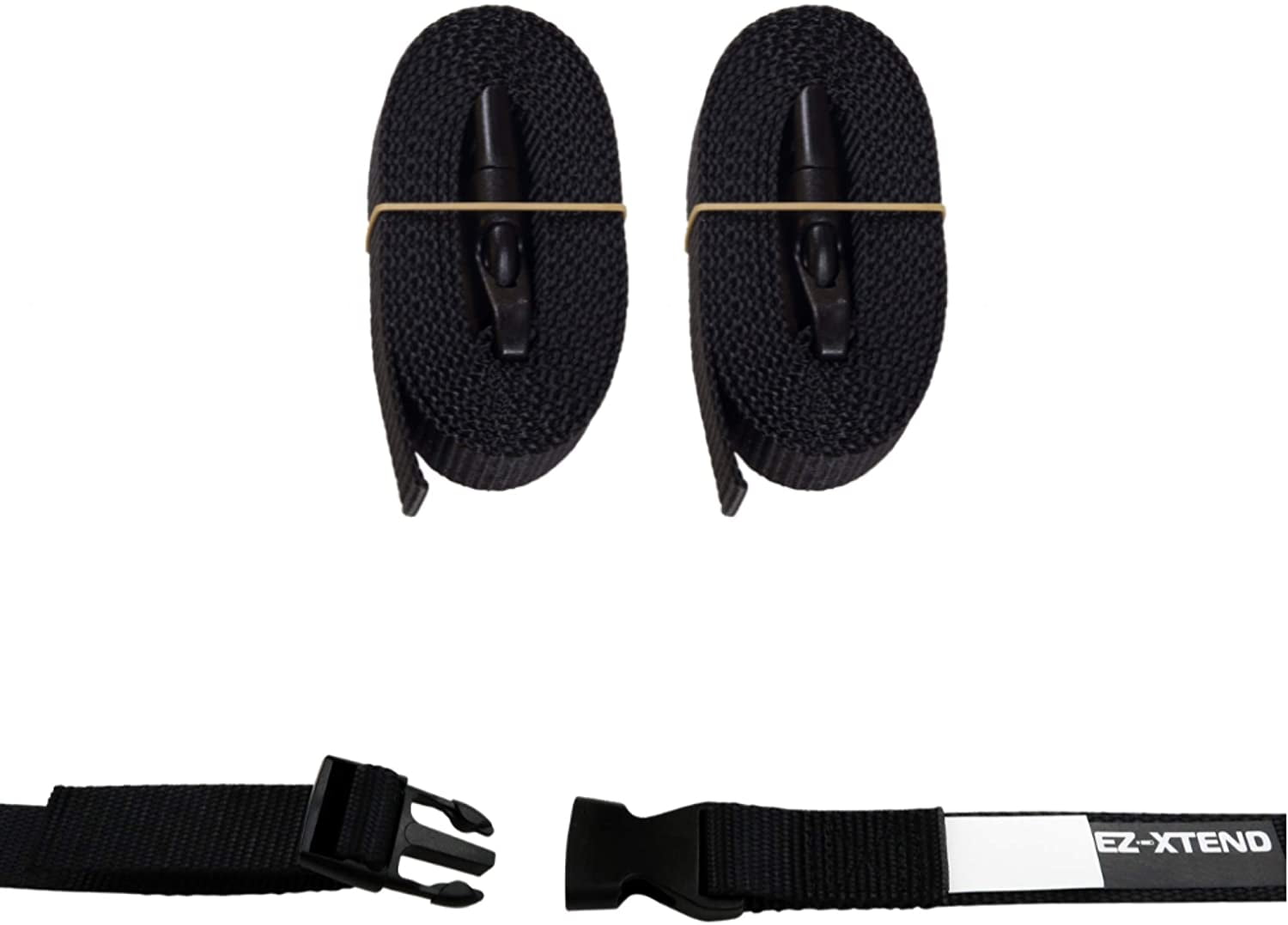 EZ-Xtend Boat Tie Down Straps Boat Accessories 2 Pack(8 feet, Black ...