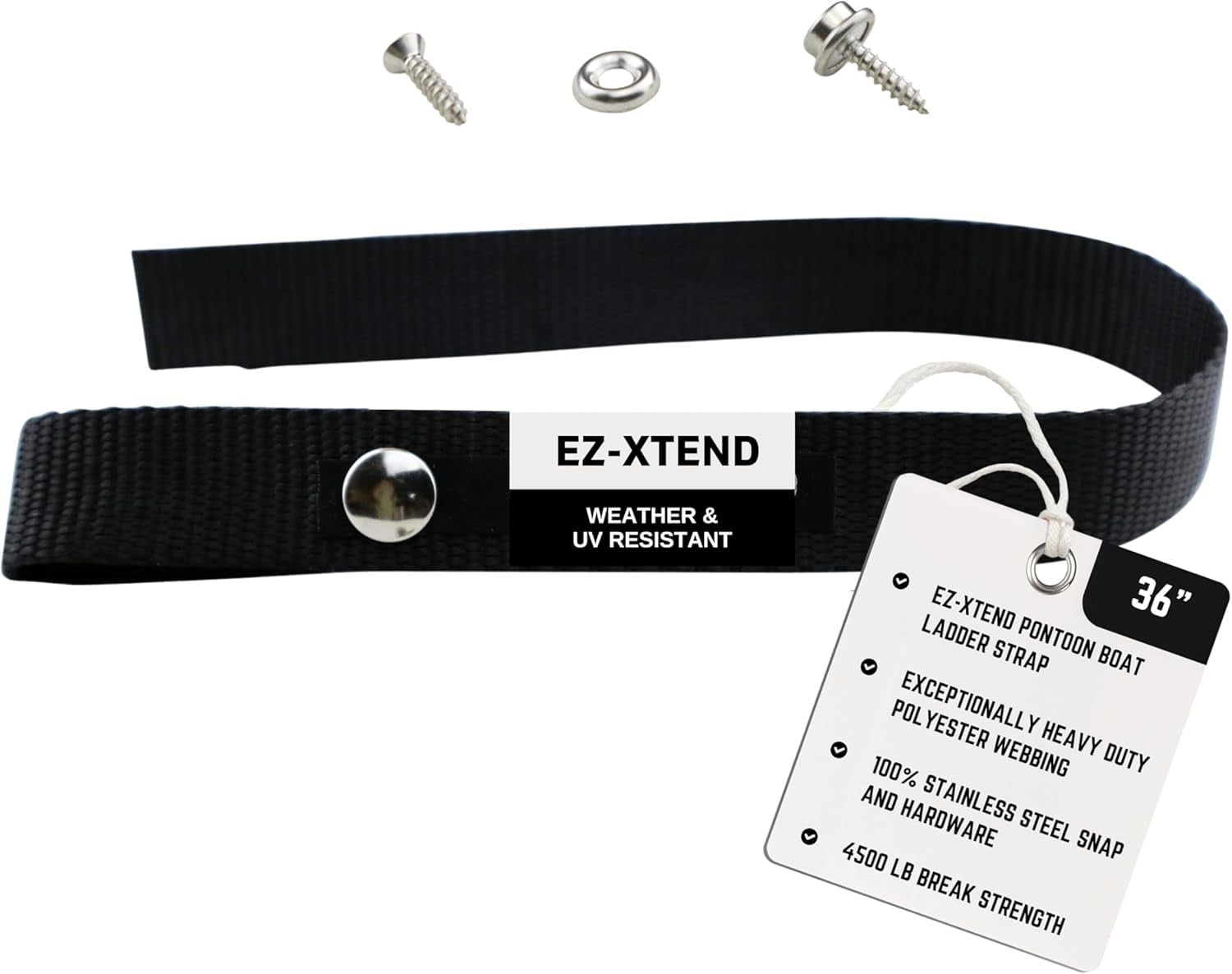 EZ-Xtend Pontoon Boat Accessories - Ladder Strap, Stainless Steel Snap ...