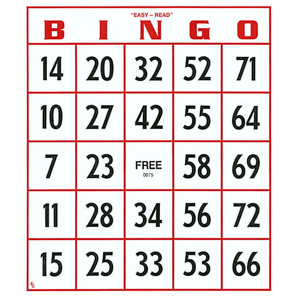 EZ to Read Bingo Cards -Set of 25 - Walmart.com