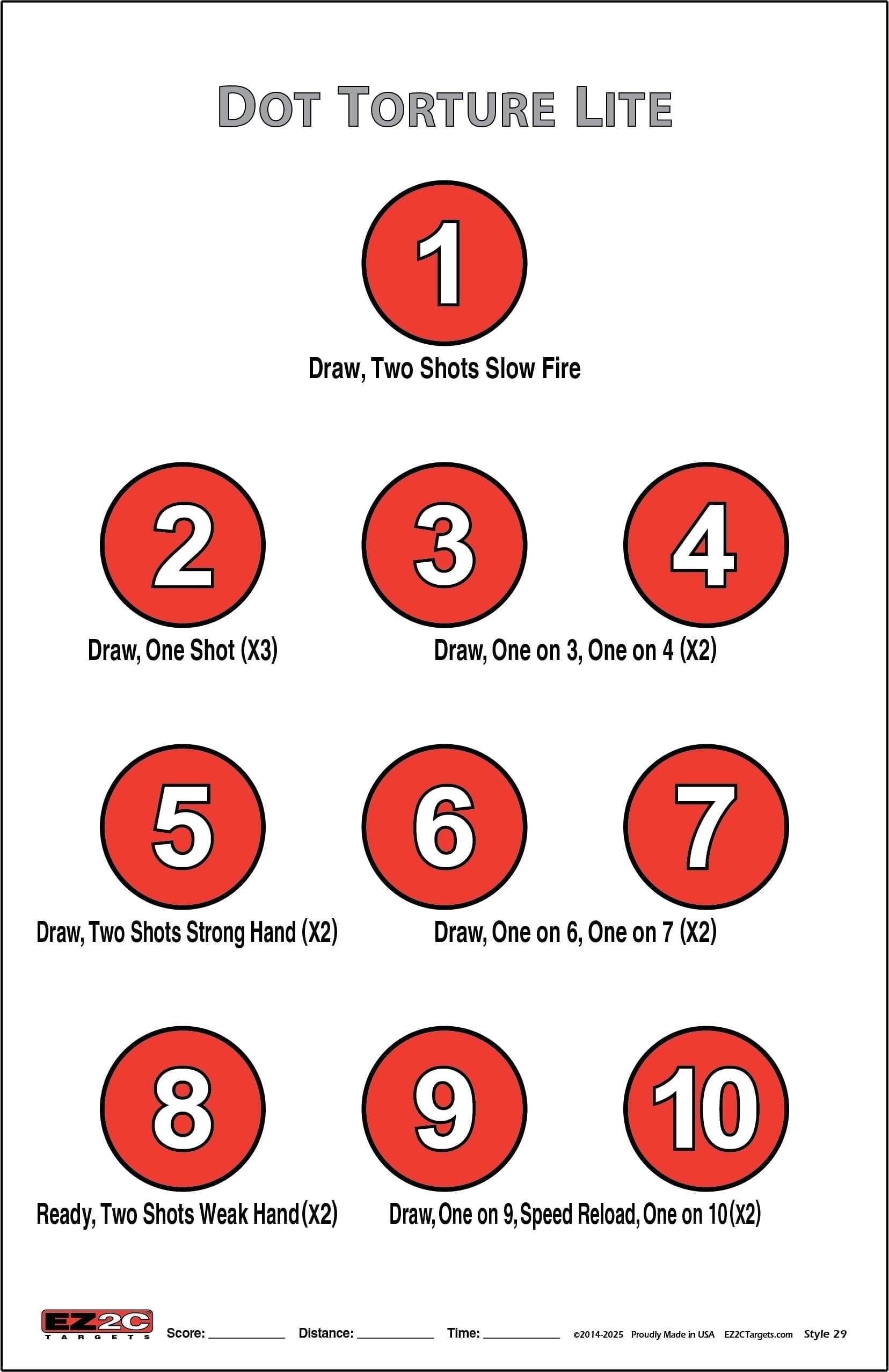 EZ2C Dot Torture Drill Target Games 11"x17" Paper Targets for Shooting ...