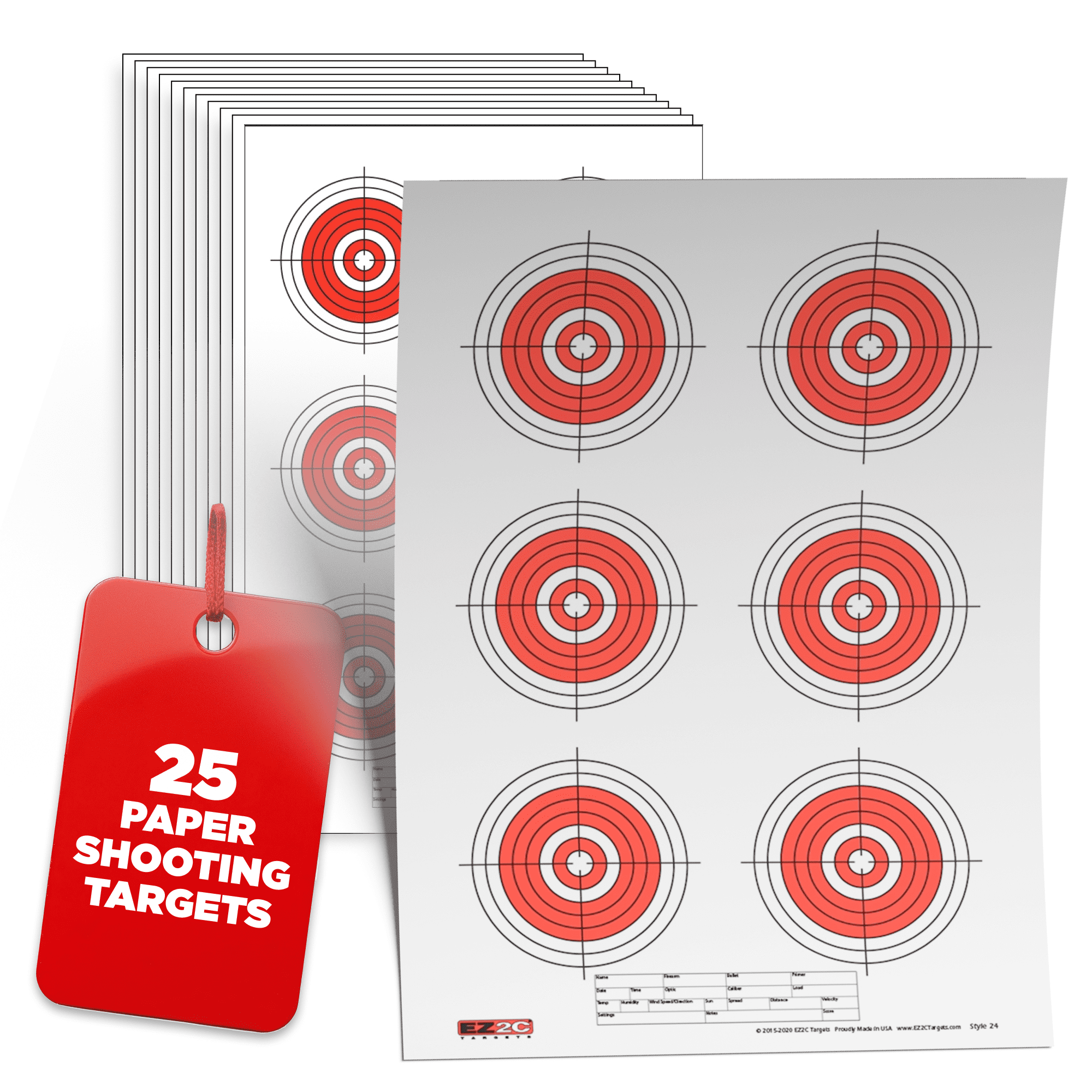 25 EZ2C Targets Style 24: Long Range Shooting Paper Targets (100 yd ...