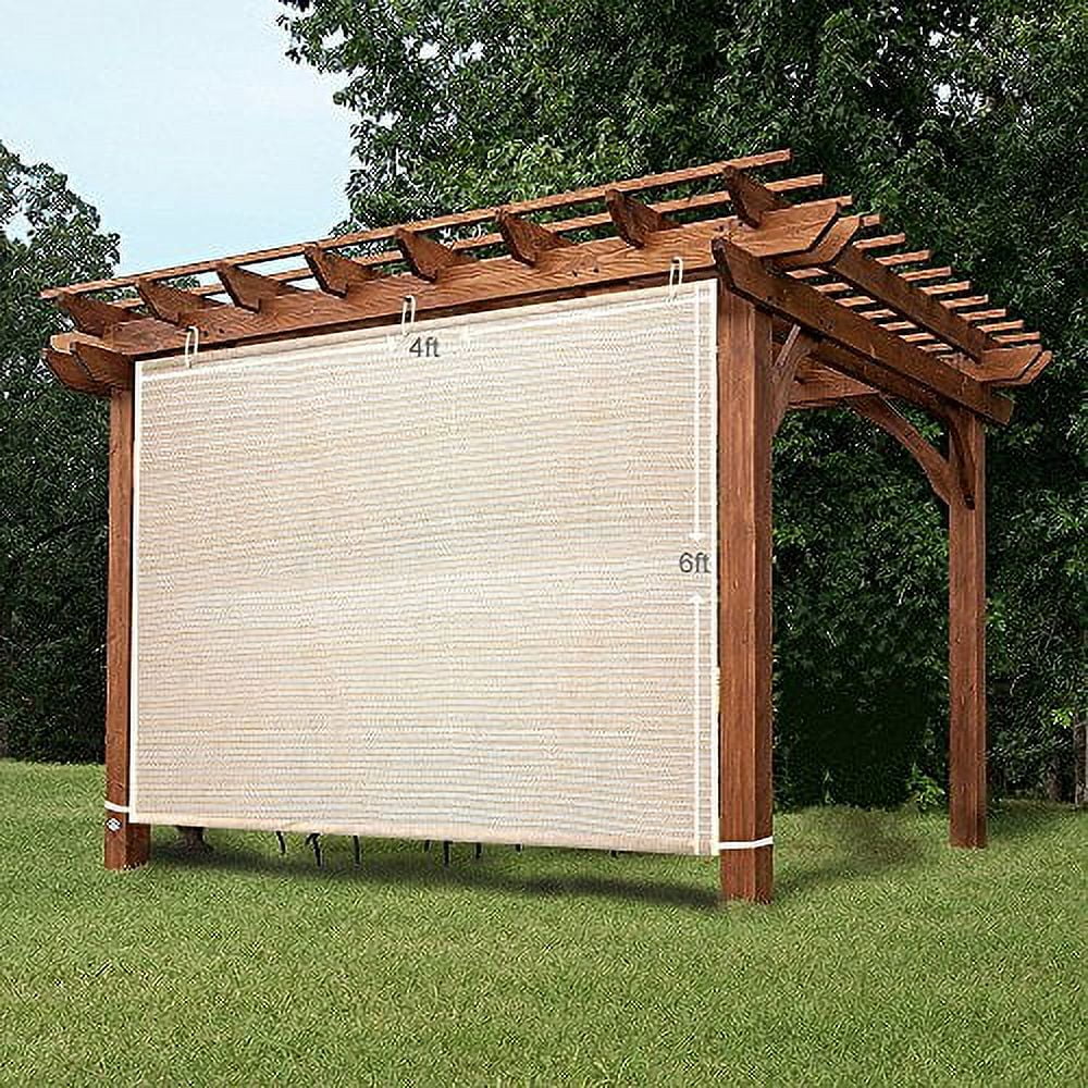 EZ2hang 90% UV Block Wheat 4x6ft(2pack) Exterior Sun Shade Side Wall ...