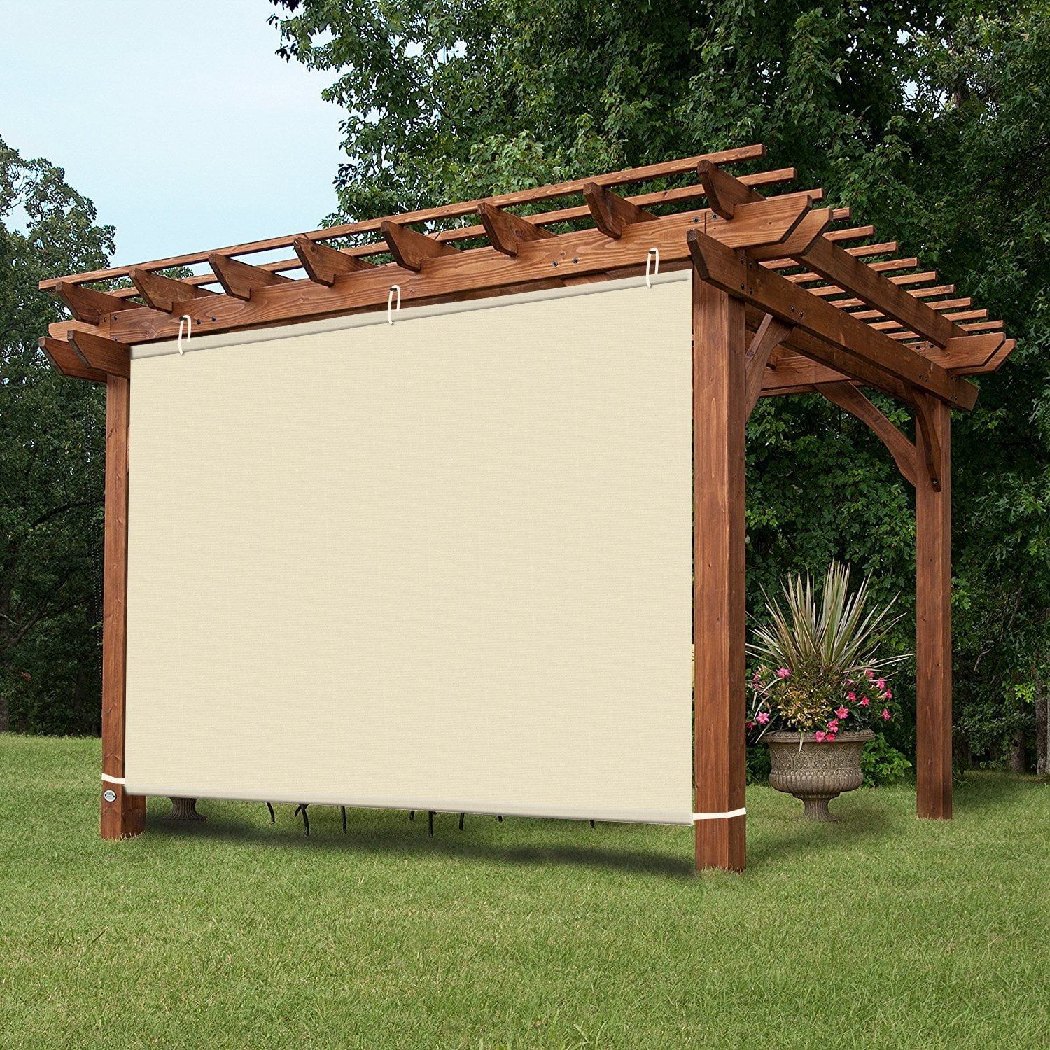 EZ2hang Waterproof 8x8ft Wheat Adjustable Side SunShade Panel Wall for ...