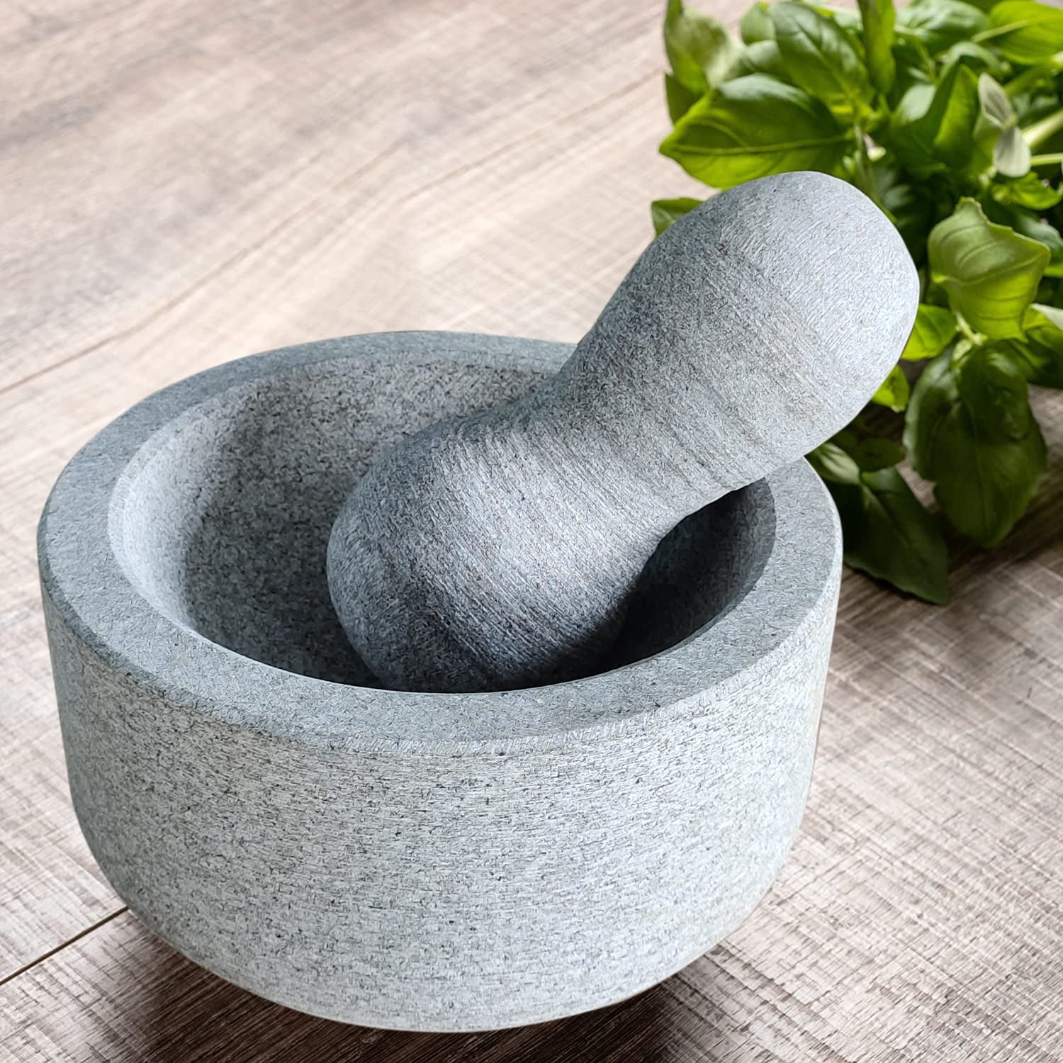 EZAHK Granite Unpolished Stone Mortar and Pestle Set for Spices Okhli ...