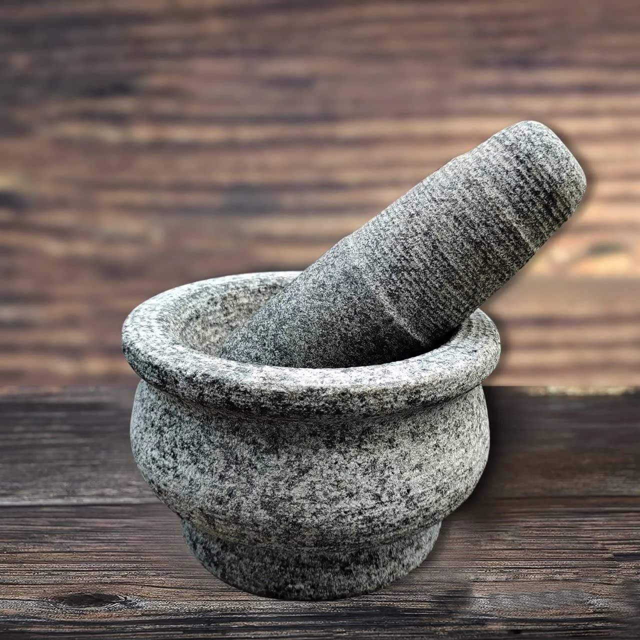 EZAHK Stone Mortar and Pestle Set for Spices Okhli Masher Khalbatta ...