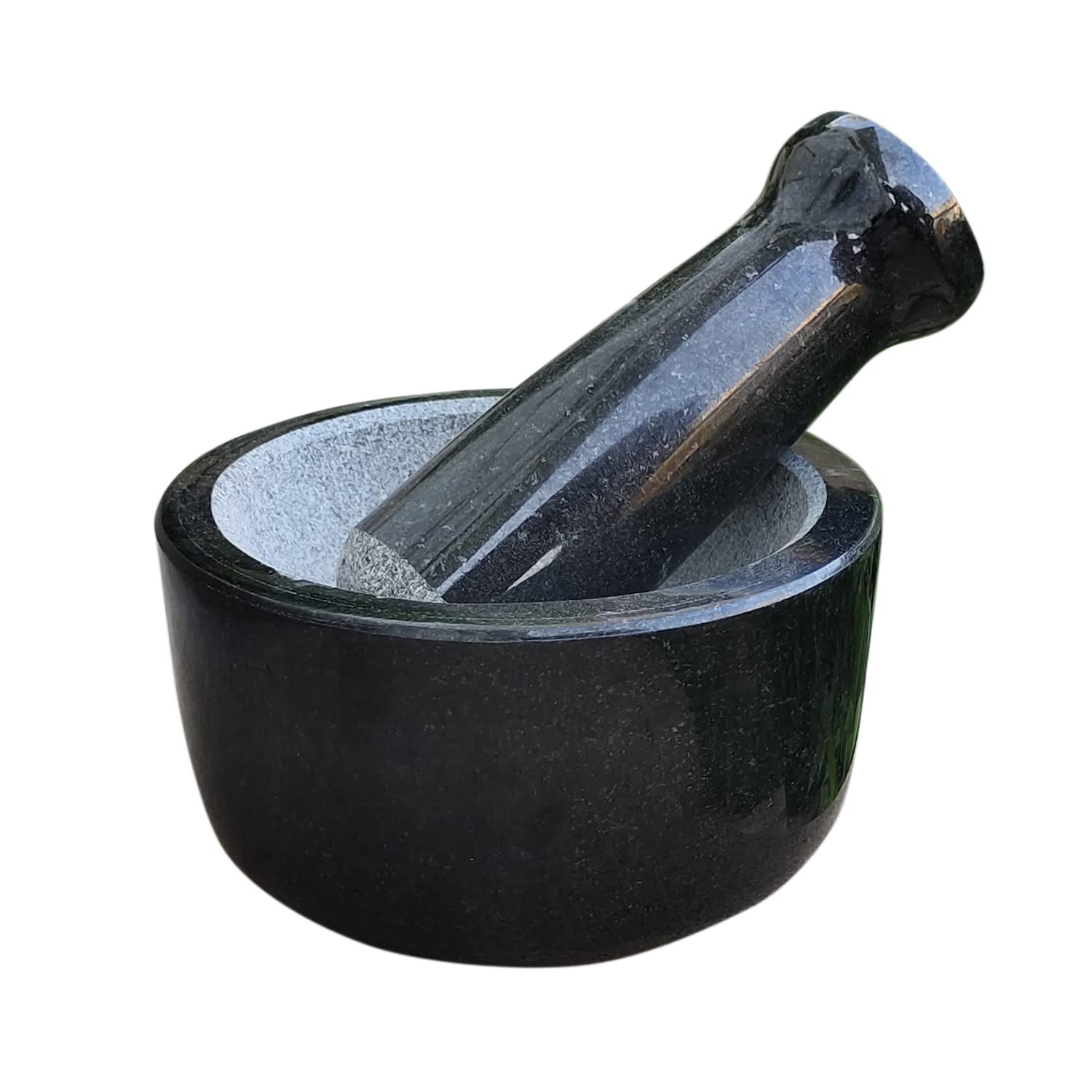 EZAHK Stone Mortar and Pestle SetBlack Granite Polished for Spices ...