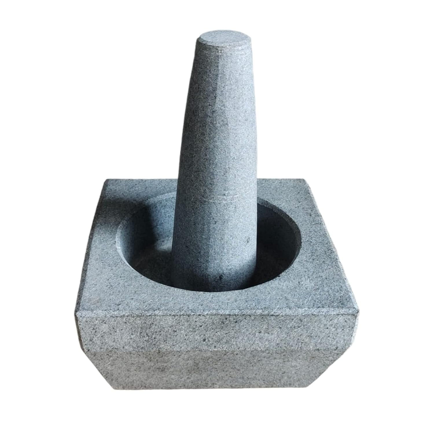EZAHK Stone Mortar and Pestle SetGranite Square unpolished for Spices ...