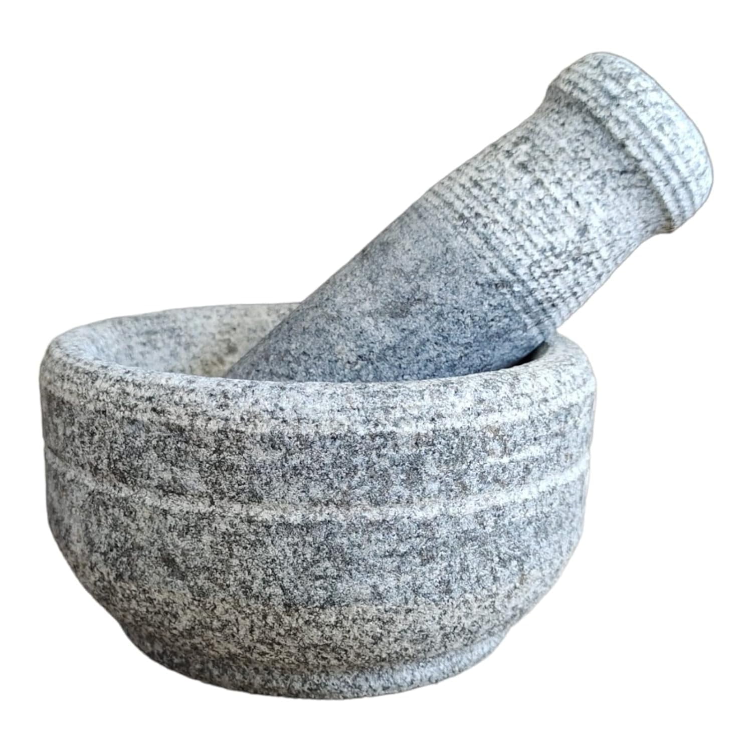 EZAHK Stone Mortar and Pestle SetUnPolished for Spices Okhli Masher ...