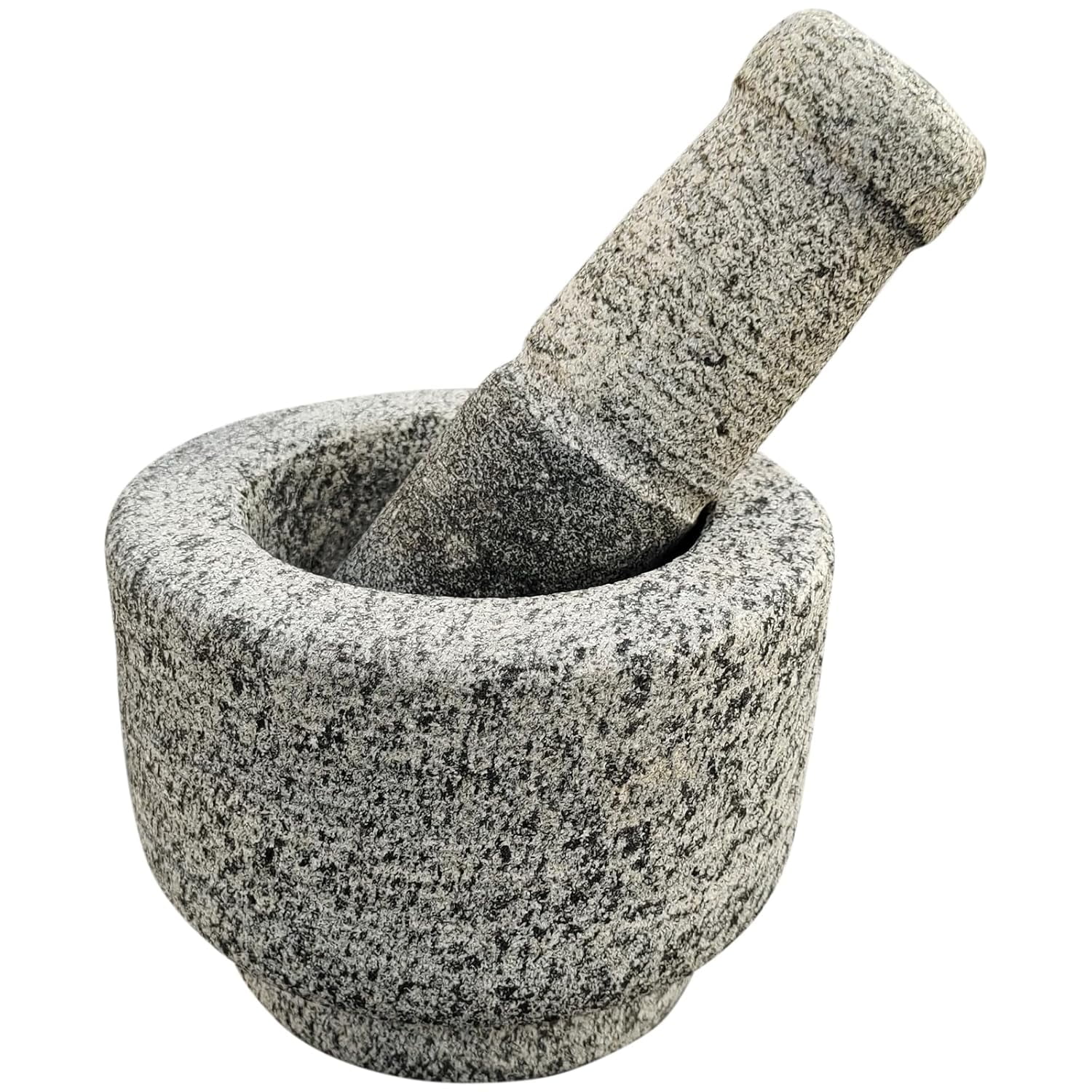 EZAHK Stone Mortar and Pestle with Steel Handle Set for Spices Okhli Masher Khalbatta Kharal ...