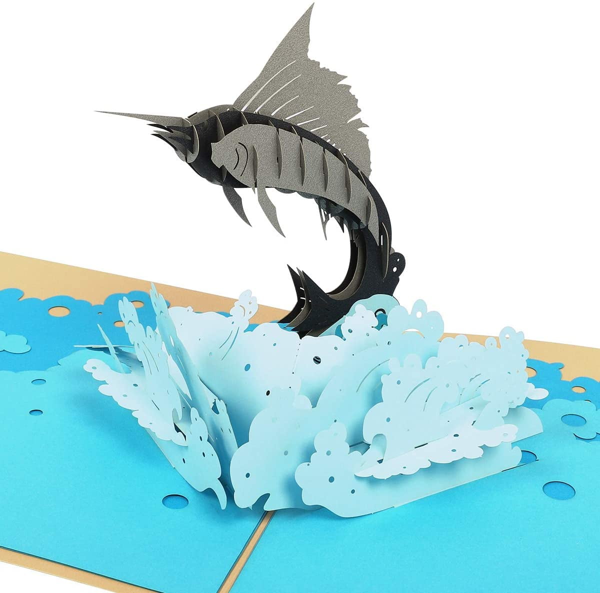 EZAKKA Birthday Card 3D Pop Up Greeting Cards Swordfish holiday Cards ...