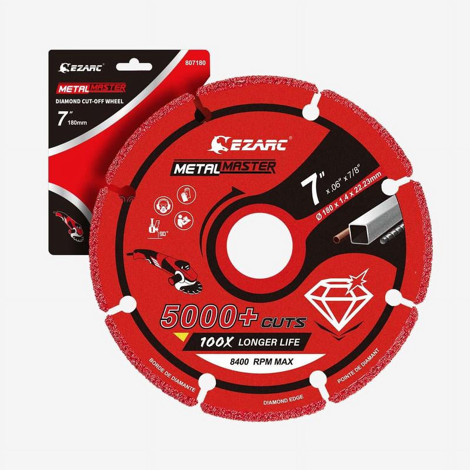 EZARC 3/4.5/5/6/7 in. Diamond Metal Cut-off Wheel For Rebar/Steel/Iron/Inox metal cutter ...