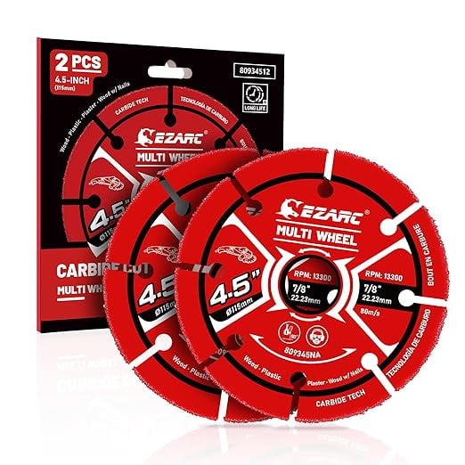 EZARC 4 1/2 Cut Off Wheels, Carbide Cutting Disc, Angle Grinder Cutting Wheel for Wood, Wood ...