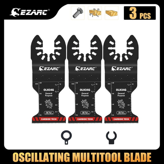 EZARC Carbide Oscillating Saw Blades, General Purpose Multitool Blades Quick Release for Metal ...