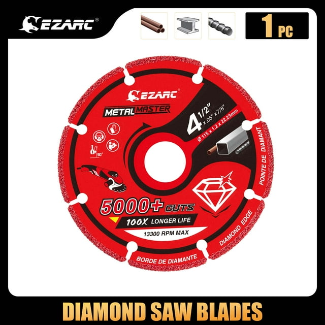 EZARC Diamond Cutting Wheel 4-1/2 x 7/8 Inch for Metal, Cut Off Wheel ...