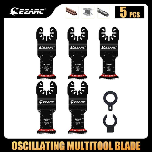 EZARC 5PCS Japanese Tooth Oscillating Multitool Saw Blade, Arc Edge for Clean Wood, Plastic Cut ...