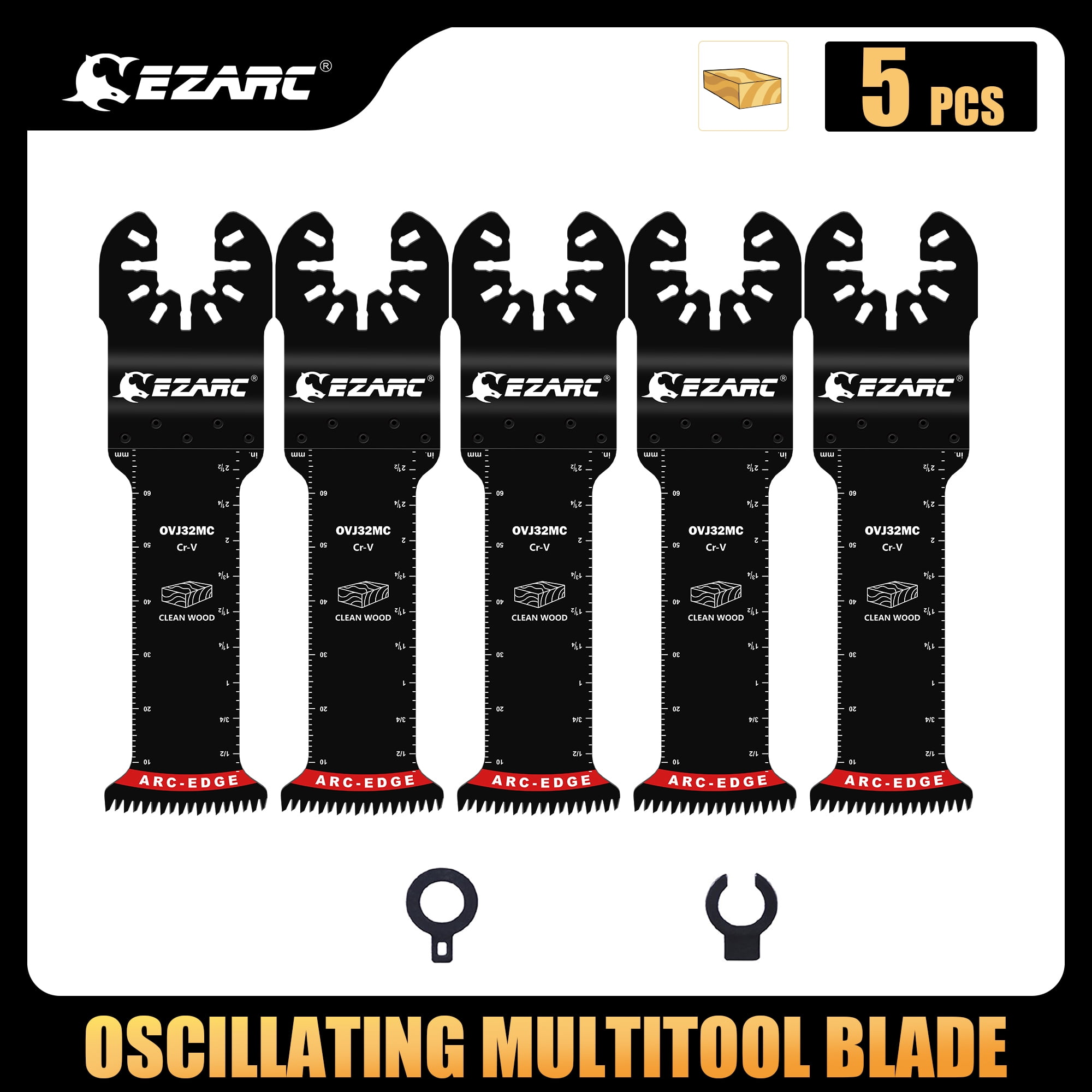 EZARC Japanese Tooth Oscillating Saw Blades - 5PCS Extra-Long Reach Arc ...