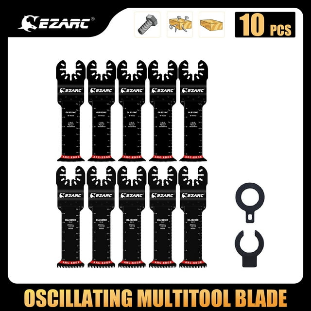 EZARC Oscillating Saw Blades - 10PCS Extra-Long Reach Arc Edge ...