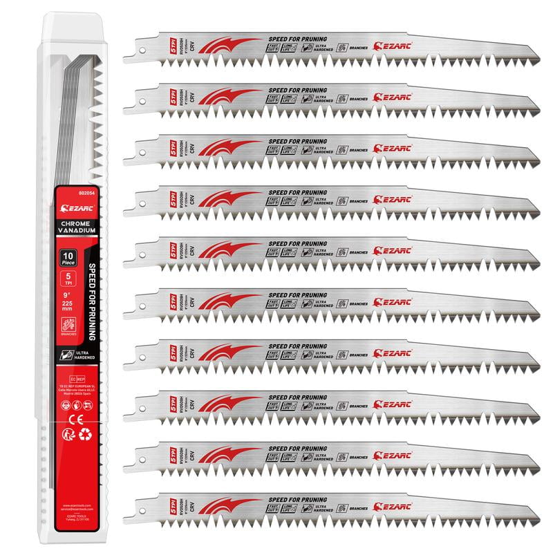EZARC Wood Pruning Reciprocating Saw Blade 9 Inch, Fleam Ground Teeth ...