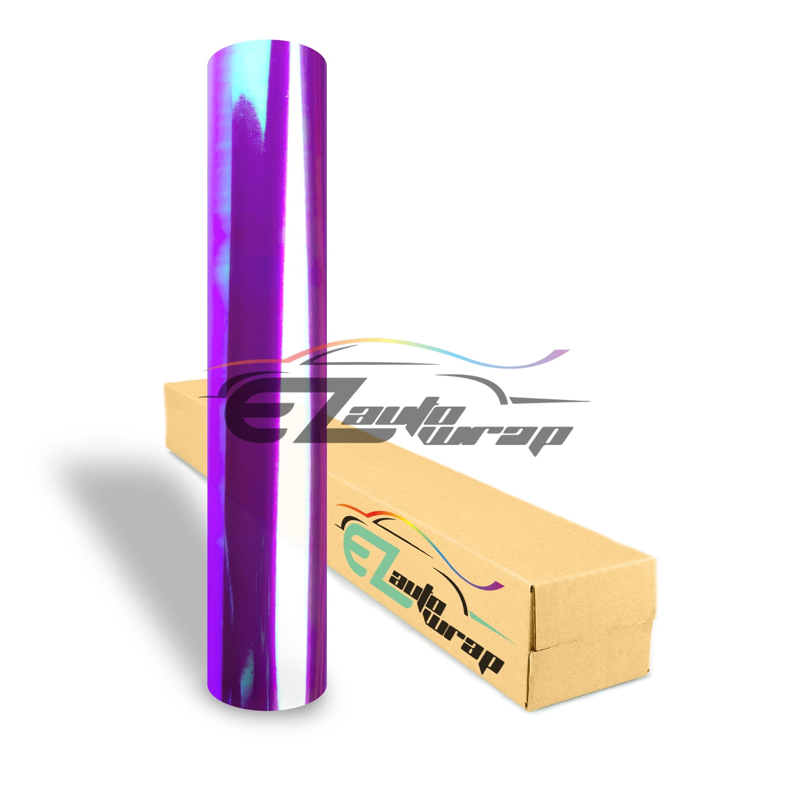 EZAUTOWRAP 12" Wide Glossy Neo Chrome Chameleon Purple Headlight ...