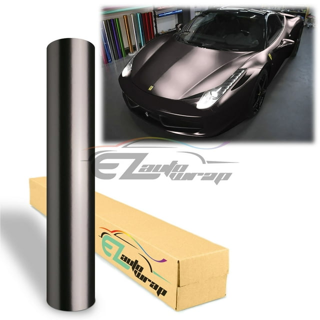 EZAUTOWRAP Anodized Chrome Gray Car Vinyl Wrap Sticker Decal Matte ...