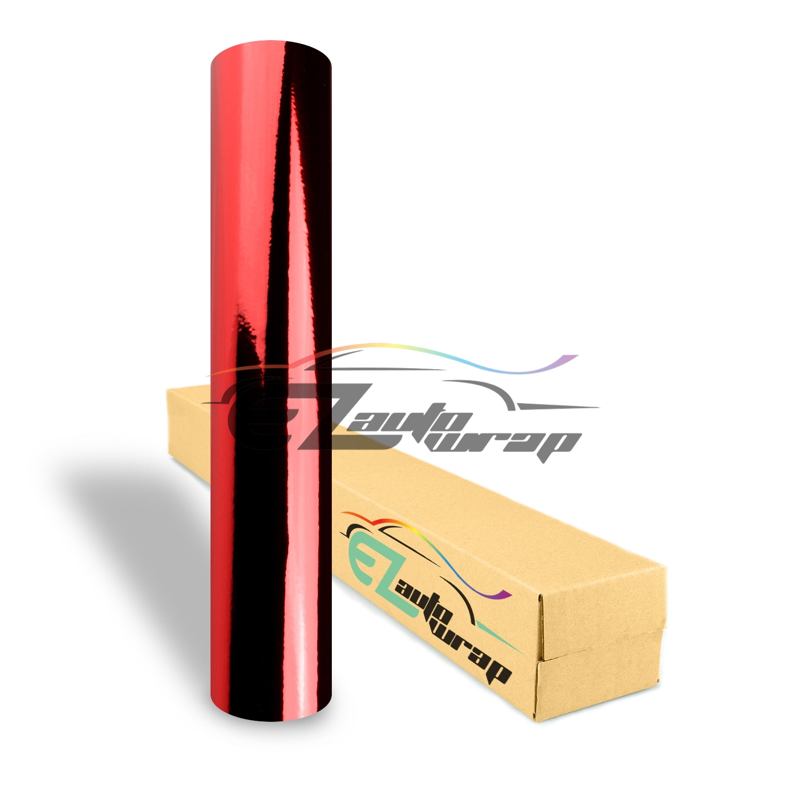 EZAUTOWRAP Chrome Red Mirror Vinyl Wrap Sticker Decal Film Sheet Car ...