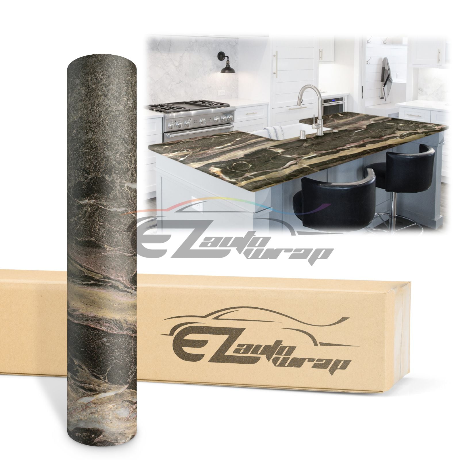 EZAUTOWRAP Matte Faux Marble Granite Vinyl Wrap Wallpaper Sticker Decal ...
