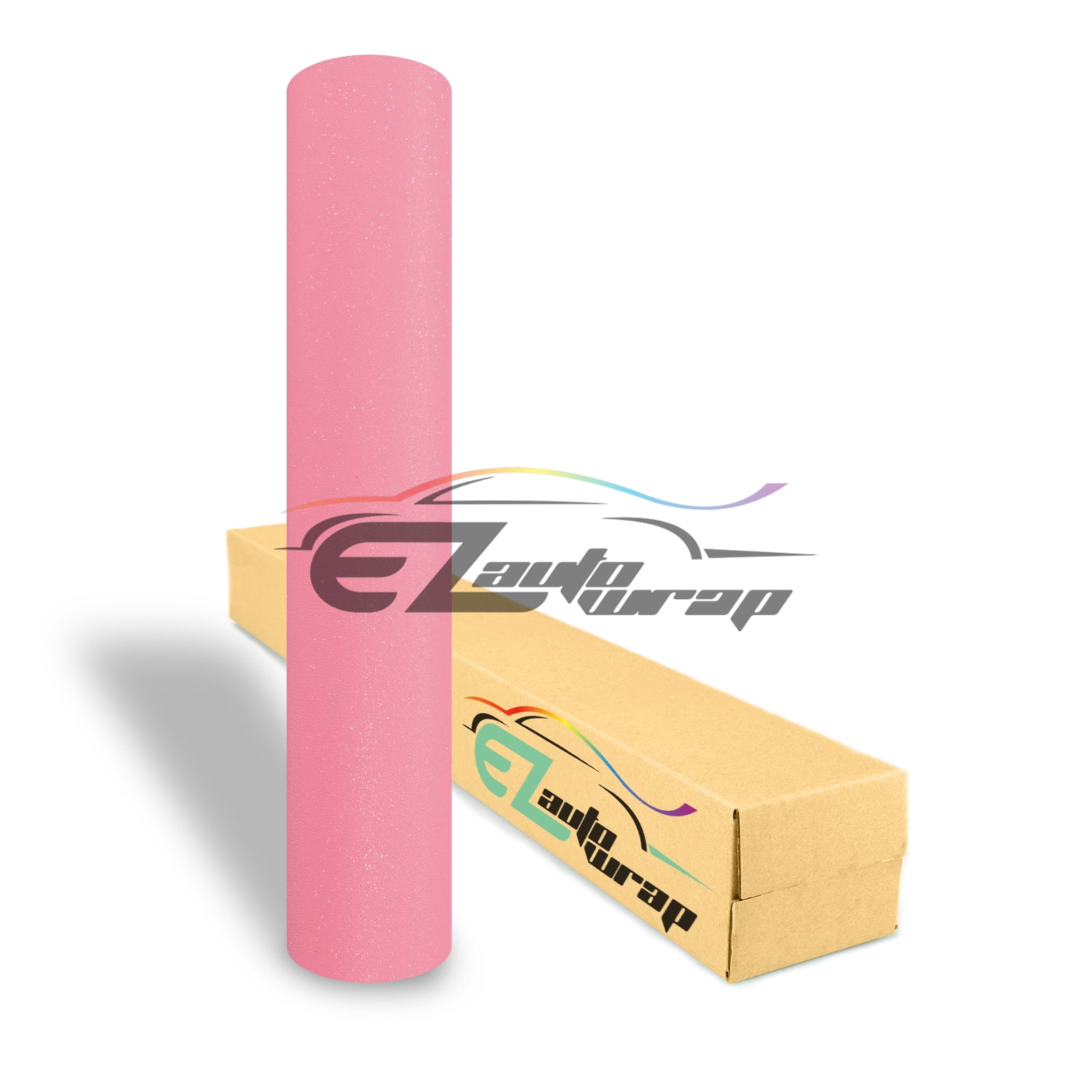 EZAUTOWRAP Matte Pink Frosted Sparkle Car Vinyl Wrap Vehicle Sticker ...