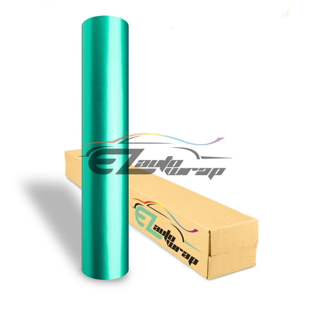 EZAUTOWRAP Premium High Gloss Metallic Teal Car Vinyl Wrap Sticker ...