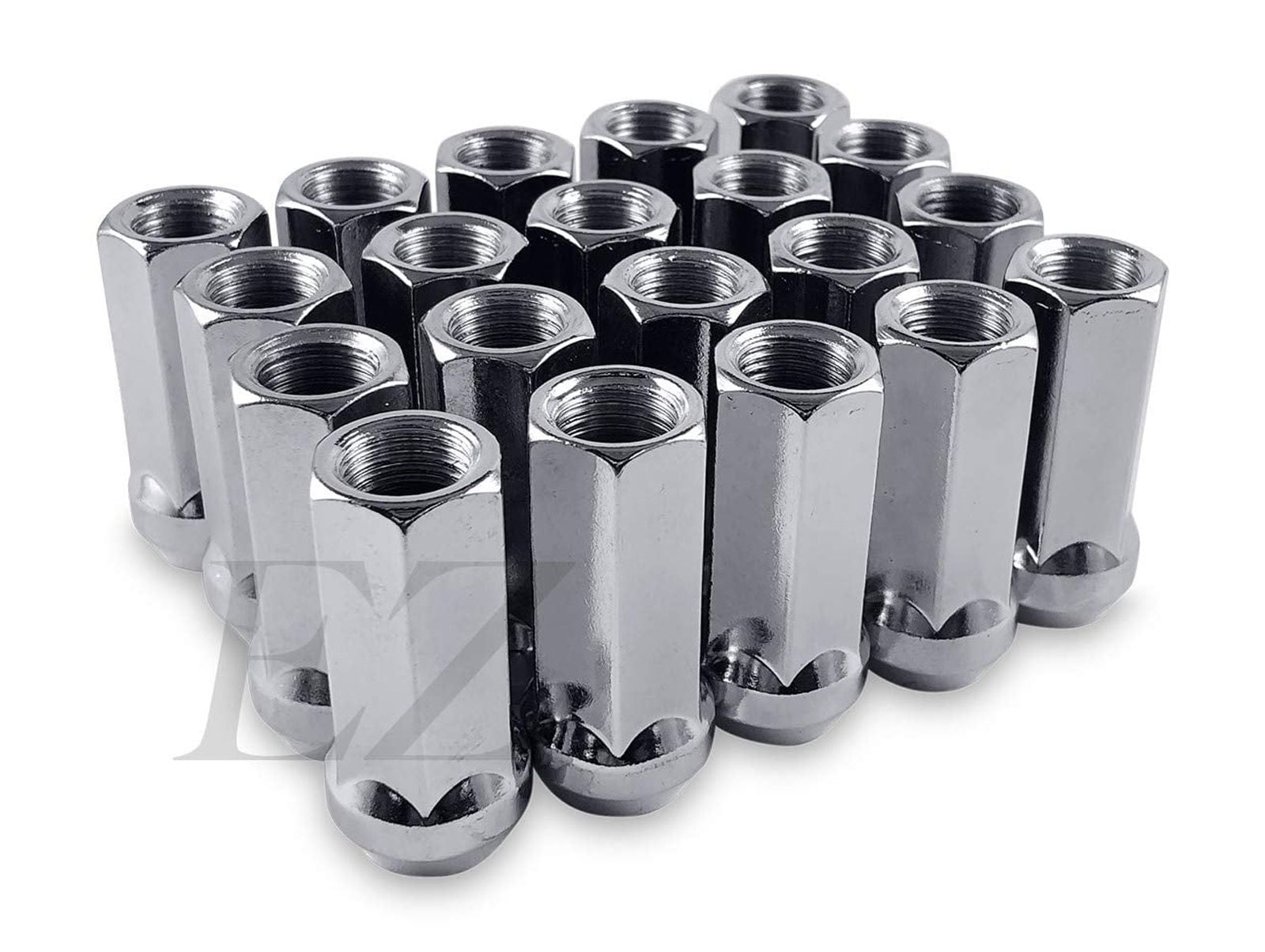 EZAccessory 24 Long Open End Bulge Acorn Lug Nuts 14x1.5 Thread 3/4 ...