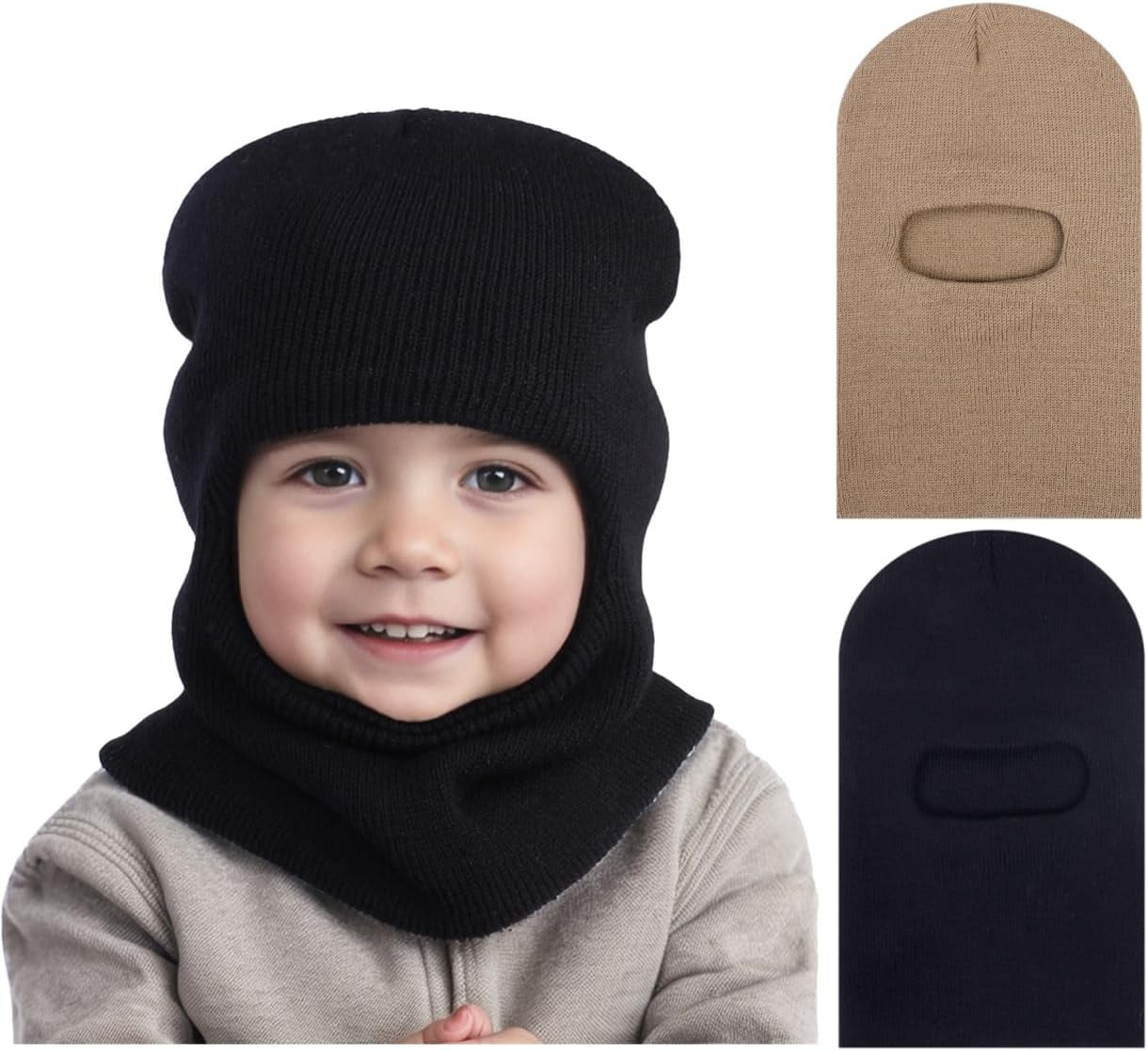 EZBuy Baby Winter Hat Scarf Set Kids Warm Windproof Knit Hood Fleece ...