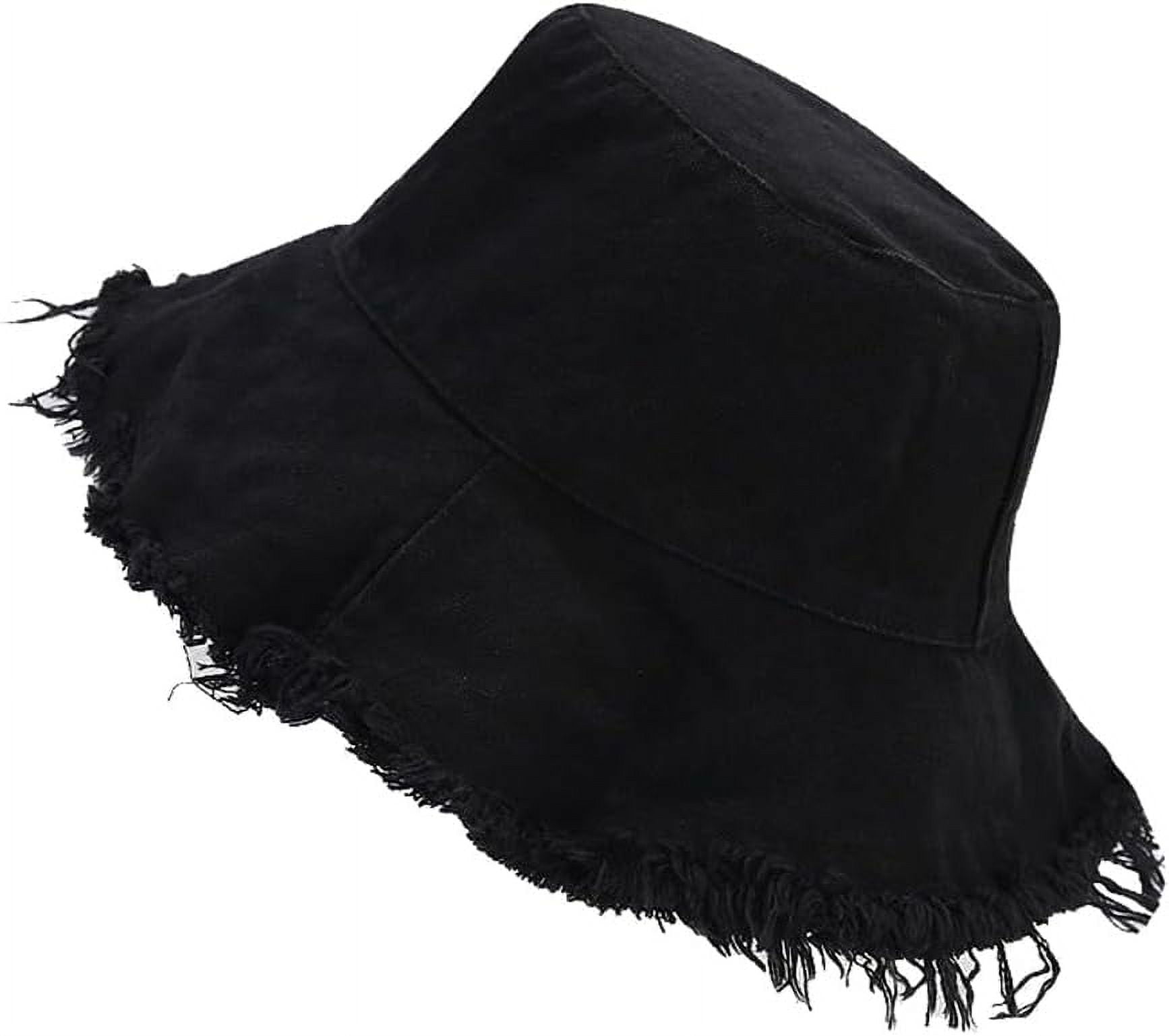 EZBuy Frayed Unisex Sun Hats, Fashion Beach Bucket Hat for Men Women ...