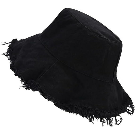 EZBuy Frayed Unisex Sun Hats, Fashion Beach Bucket Hat for Men Women ...