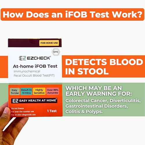 EZCHECK® At-home iFOB Test (4 Tests) Immunochemical Fecal Occult Blood ...