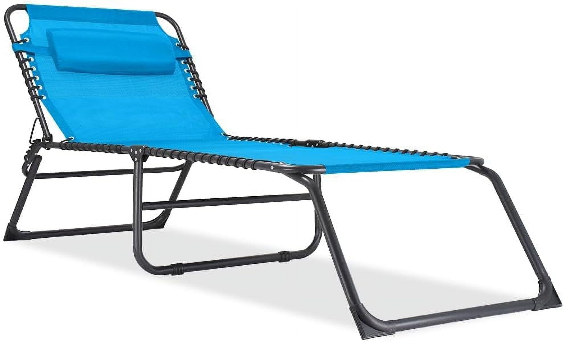 EZCHEER Oversize Folding Chaise Lounge Outdoor, 16 inch Extra High ...