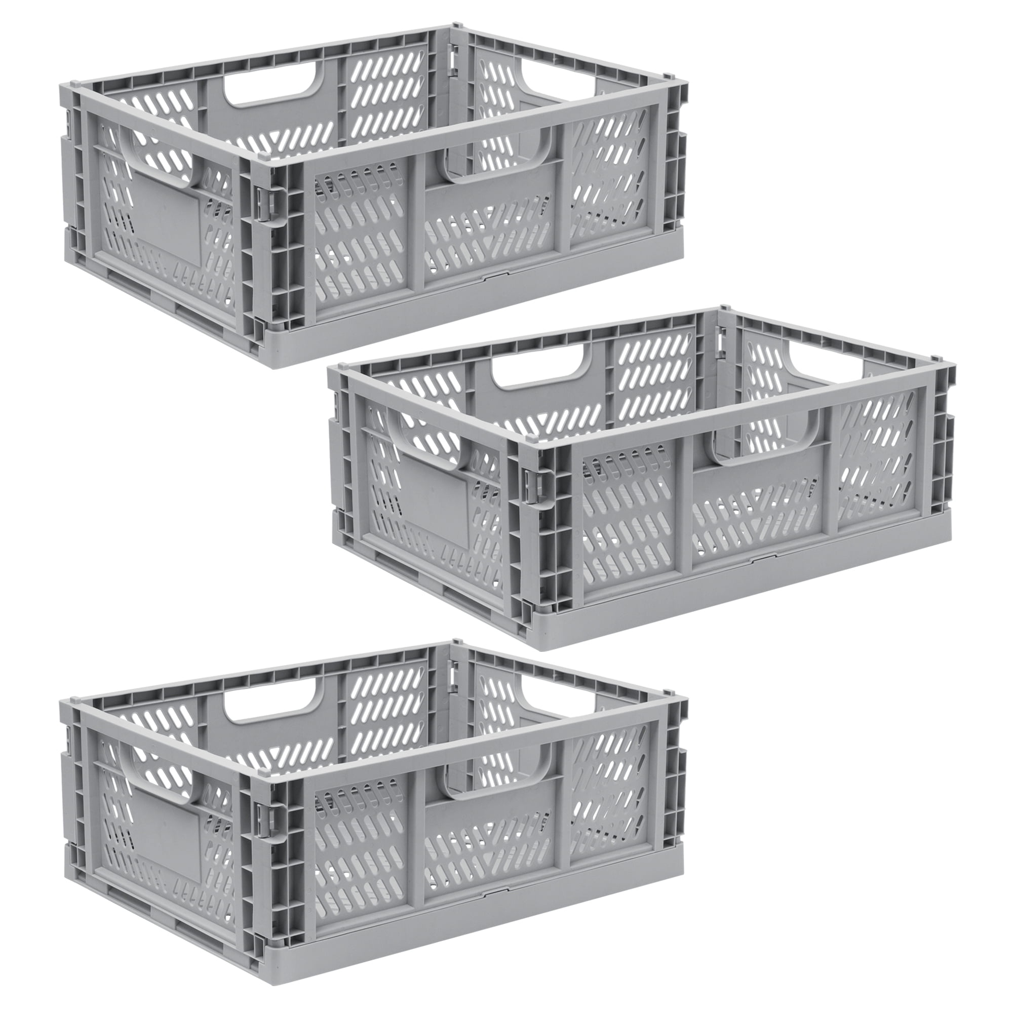 EZDO Large Collapsible Storage Crates 3 Pack - Walmart.com