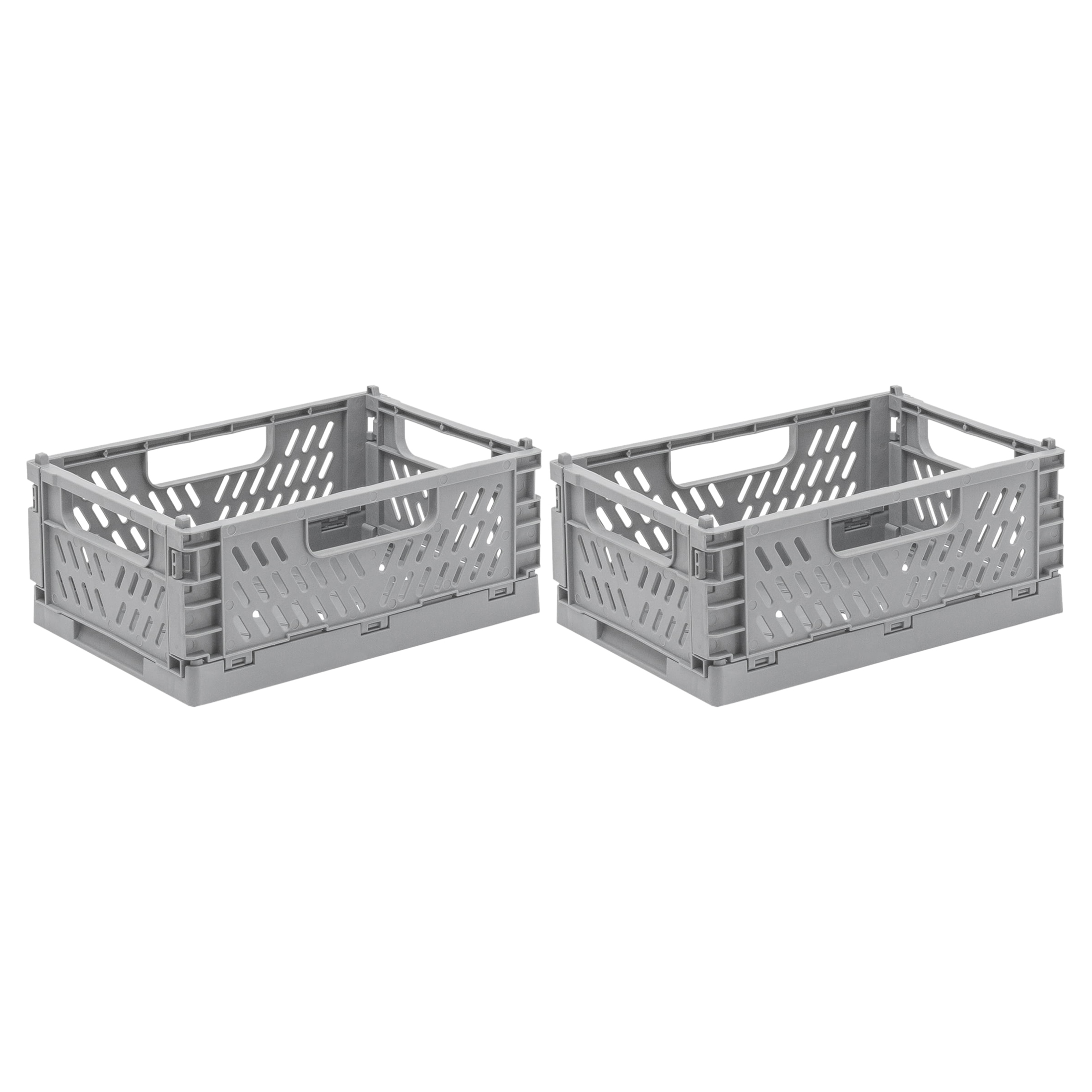 (2 pack) EZDO Small Collapsible Storage Crates 3 Pack - Walmart.com