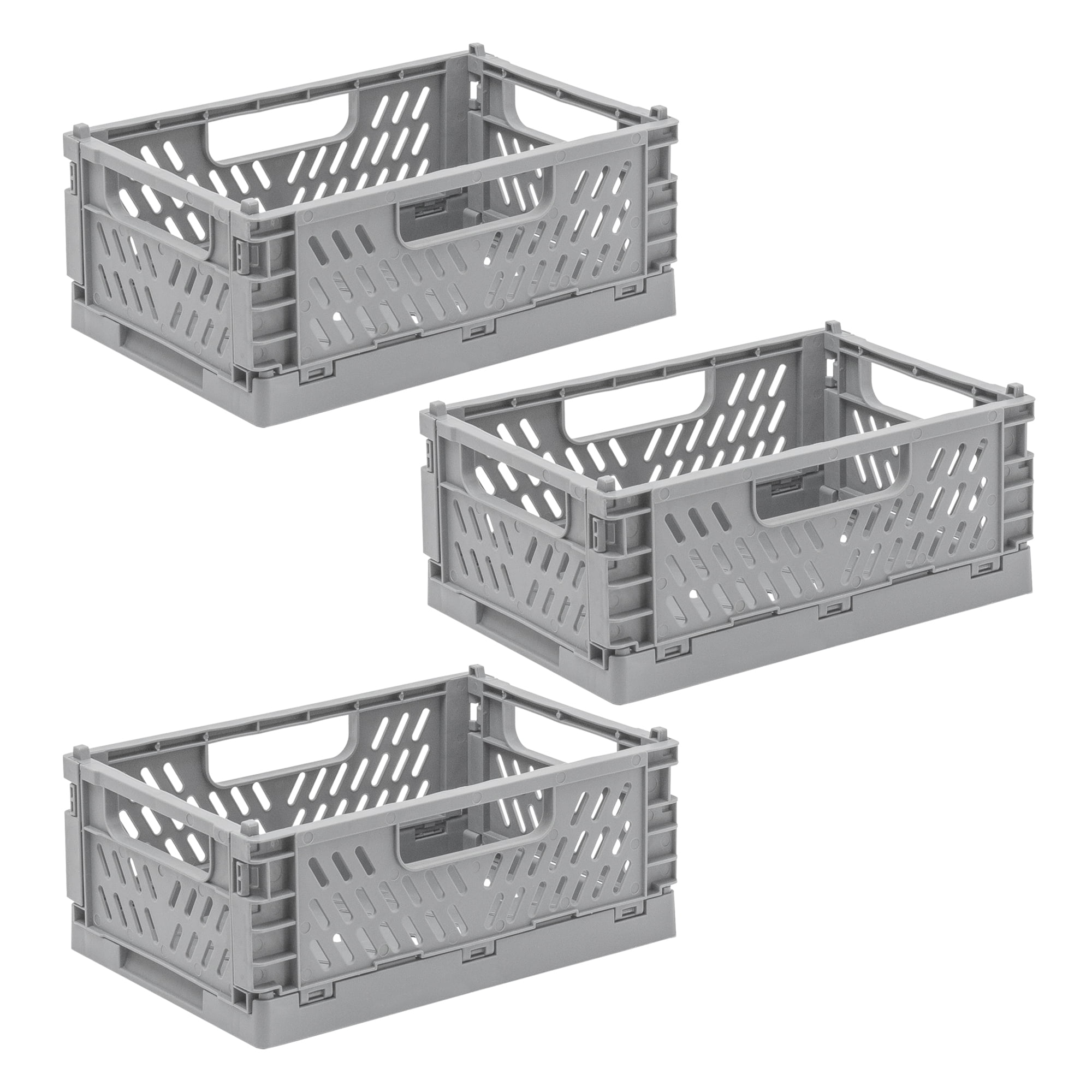 EZDO Small Collapsible Storage Crates 3 Pack - Walmart.com