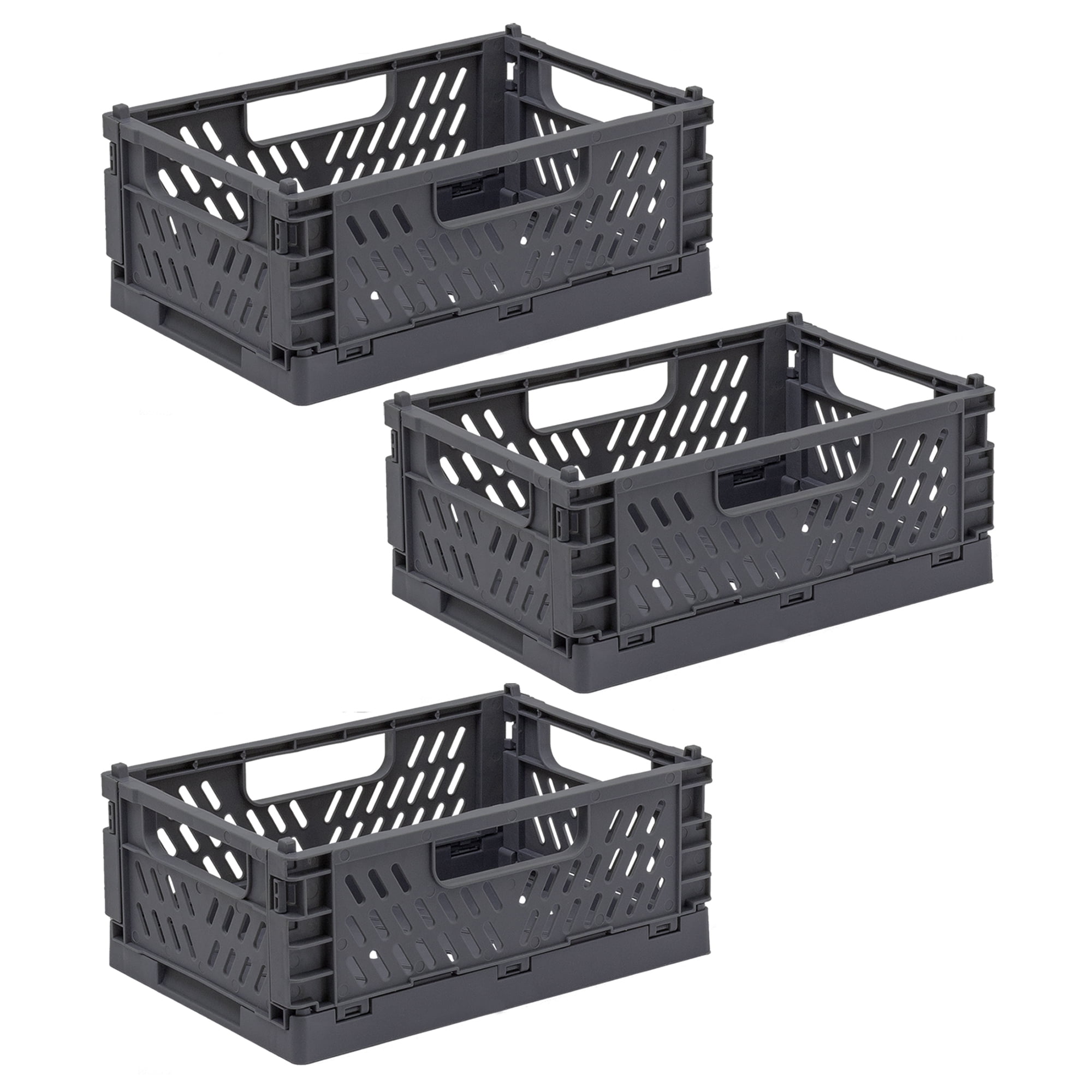 EZDO Small Collapsible Storage Crates 3 Pack - Walmart.com