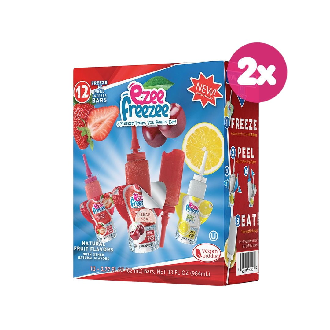 EZEE FREEZEE by Easy Pops Ready-To-Freeze Fruit Bars, Multi-Flavor, 24 ...