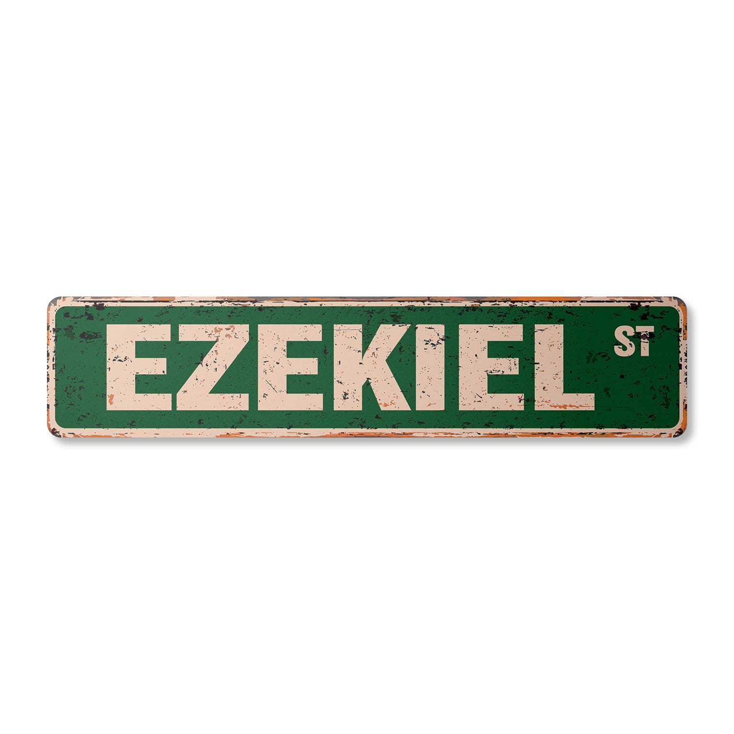 EZEKIEL Vintage Plastic Street Sign Childrens Name Room Sign | Indoor ...