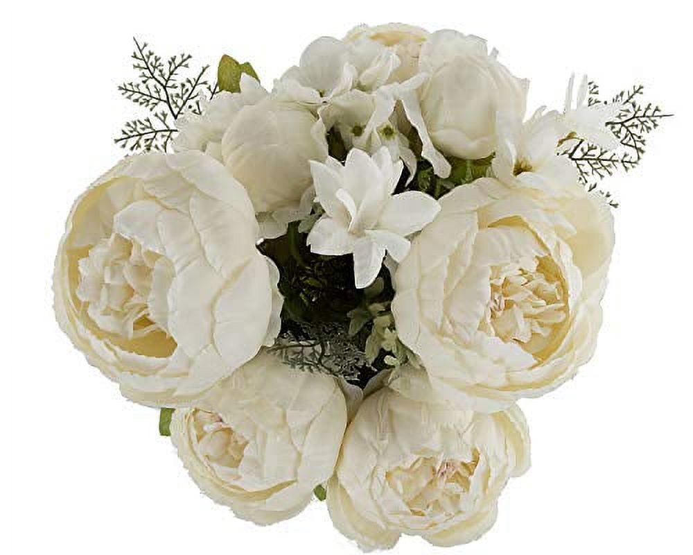 EZFLOWERY 1 Pack Artificial Peony Silk Flowers Arrangement Bouquet for ...