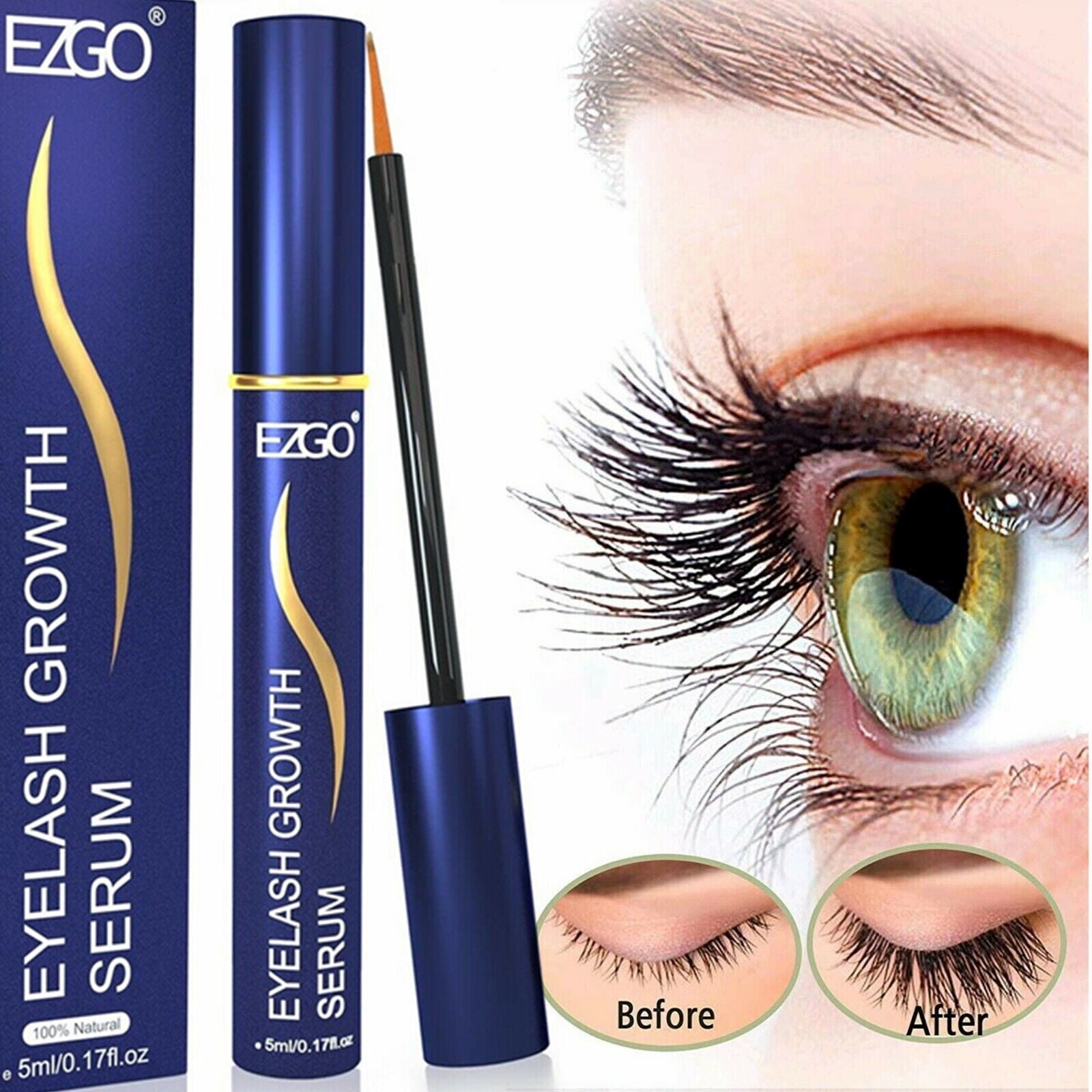 Ezgo 5ml Eyelash Growth Serum Netural Eyebrow Boost Enhancer Rapid