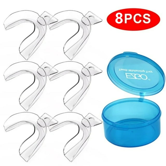 EZGO 8PCS Dental Thermoforming Teeth Whitening Trays, Moldable Night ...