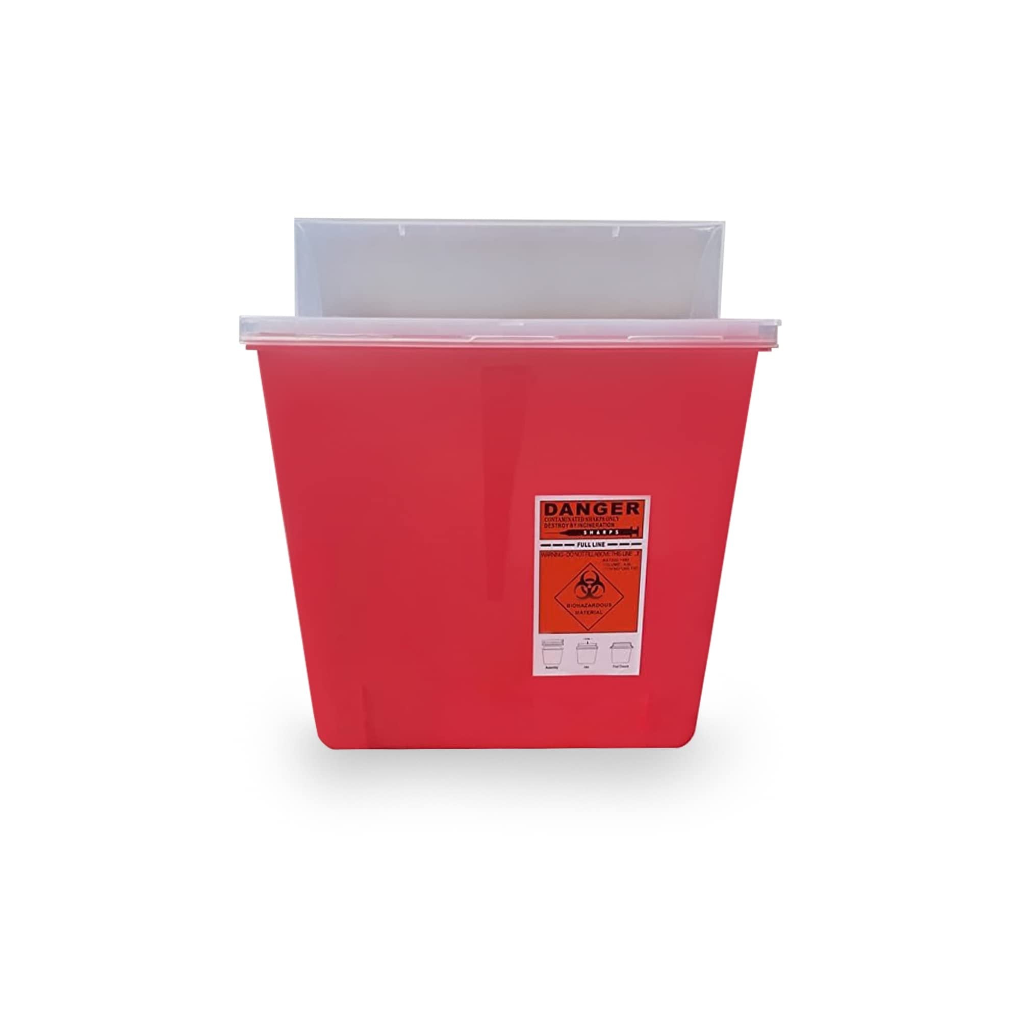 EZGOODZ Disposal Container Pack of 20, Translucent Red Sharps Bio ...