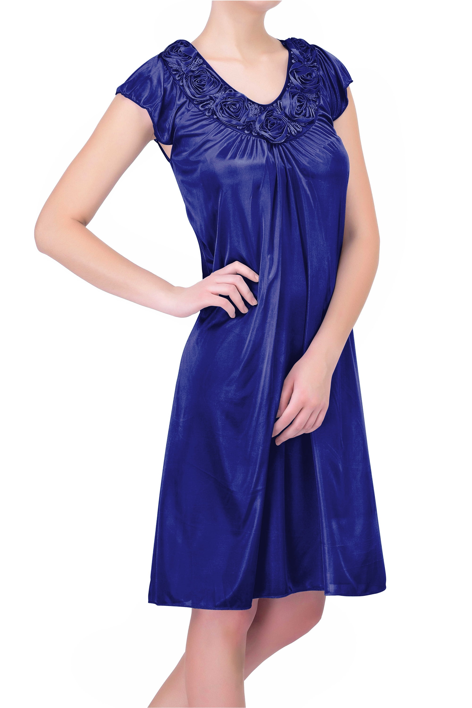 EZI Nightgowns for Women - Soft & Breathable Satin Night Gowns for ...