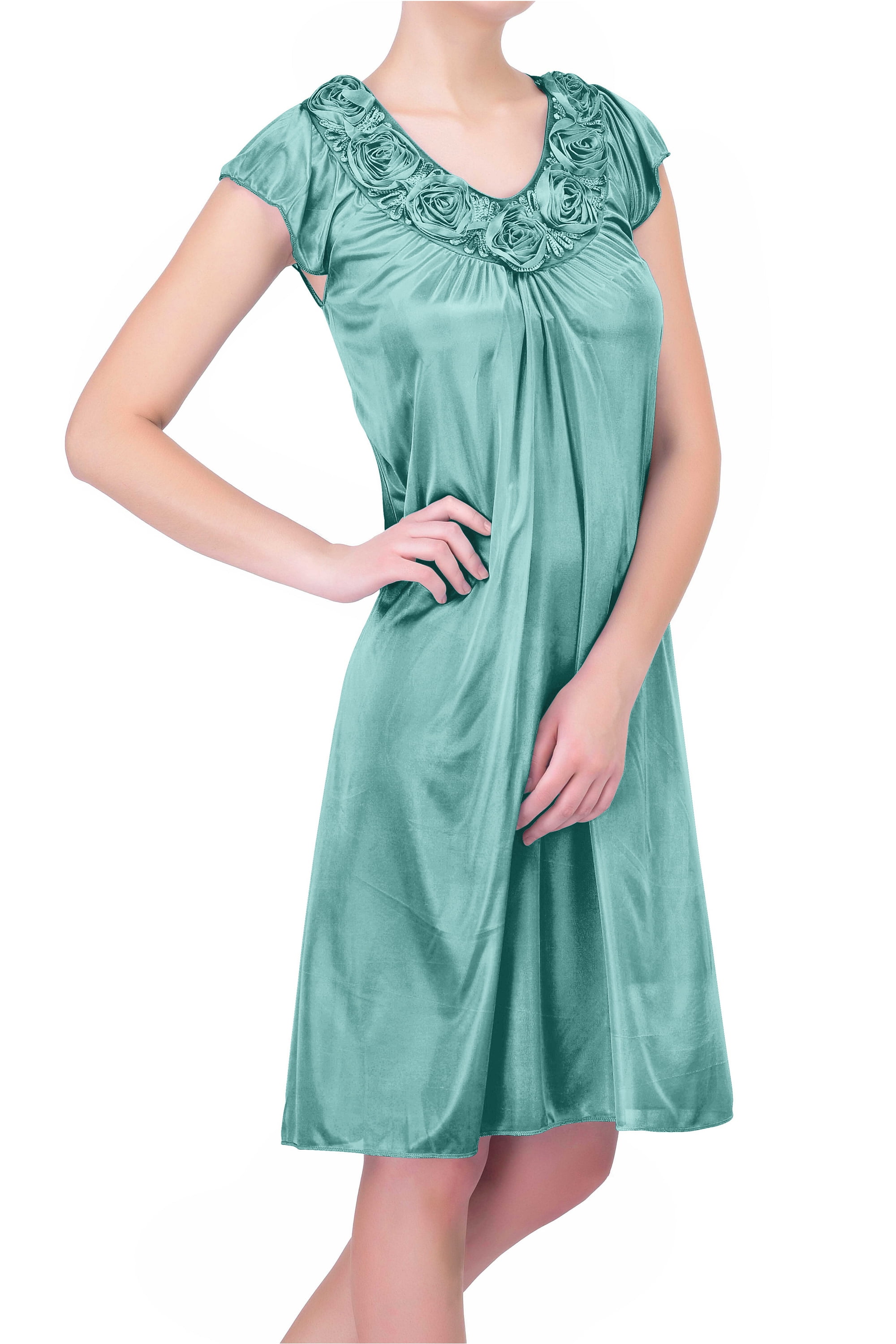 EZI Nightgowns for Women - Soft & Breathable Satin Night Gowns for ...