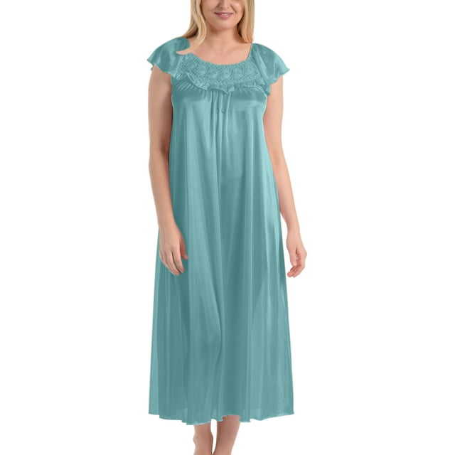 EZI Nightgowns for Women - Soft & Breathable Satin Night Gowns for ...