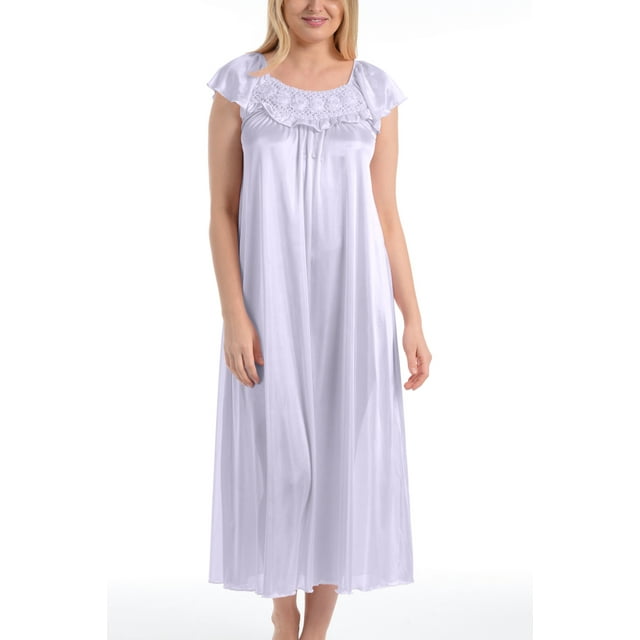 EZI Women's Satin Silk Nightgown - Breathable, Comfortable & Elegant ...