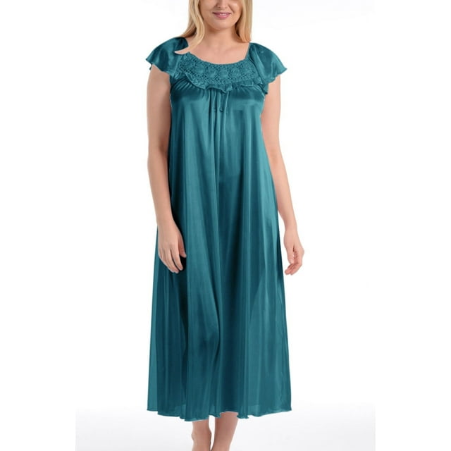 EZI Nightgowns for Women - Soft & Breathable Satin Night Gowns for ...